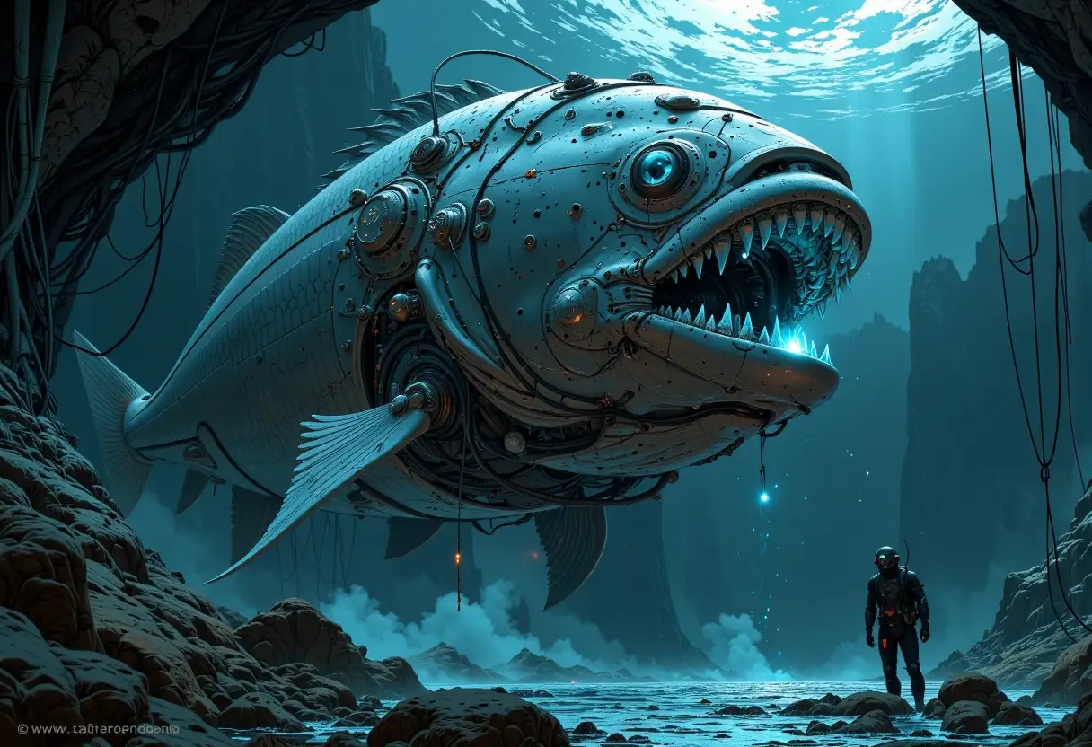 Metallic anglerfish :: AI Art by Ted :: Tungsten