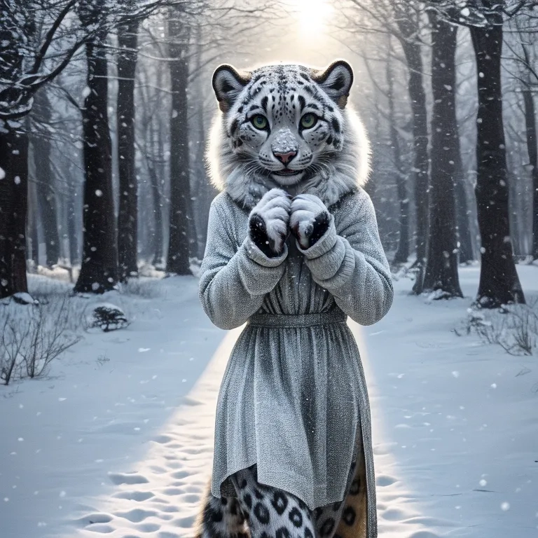 Cute Snow Leopard with Indigo Furry Mix :: AI Art by evevalentine2017 ...