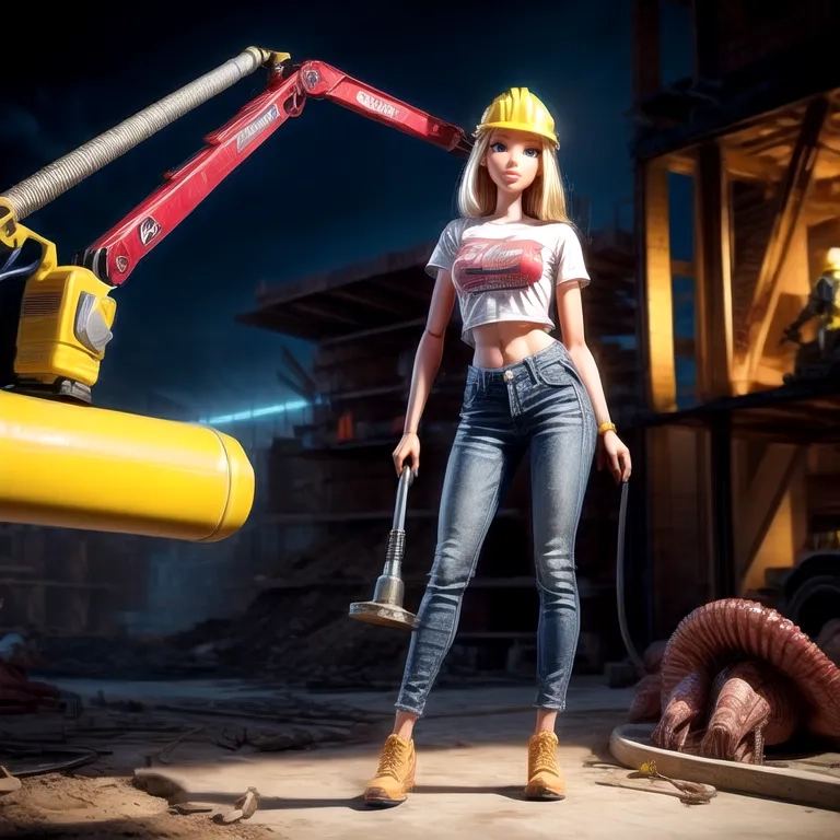 Construction Worker Barbie :: AI Art by brentlynch :: Tungsten