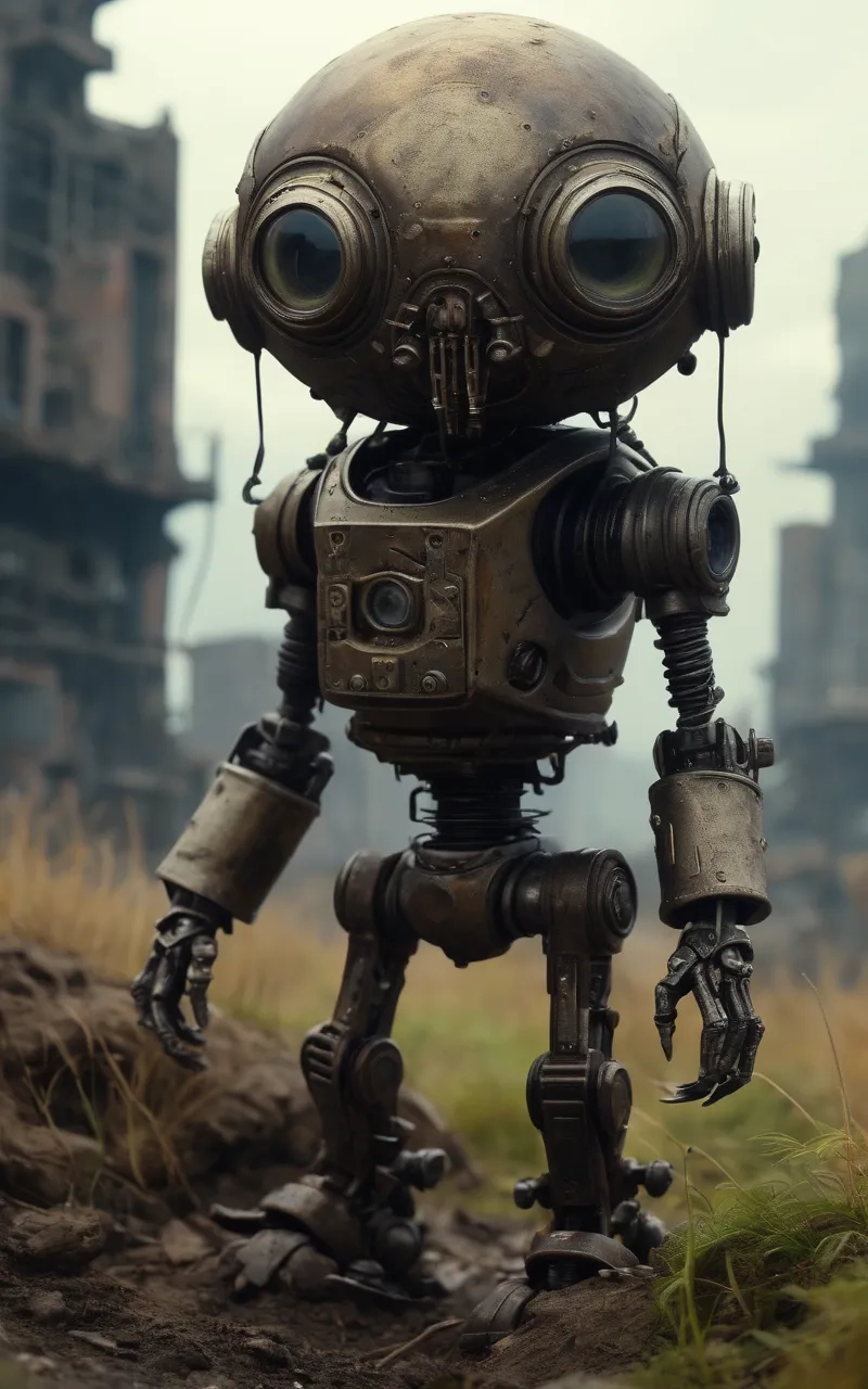 Little Robot with AI REAL Lightning v2.0 :: AI Art by lynodie :: Tungsten