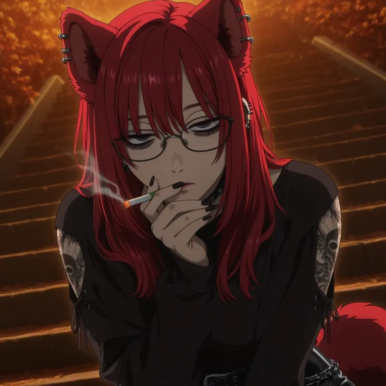 Goth dog girl :: AI Art by Liliraune :: Tungsten